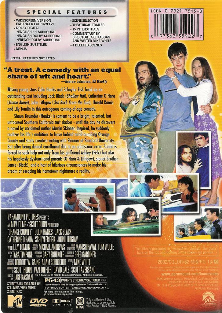 Orange County ~ Jack Black Colin Hanks ~ Dvd ~ Free Shipping Usa 97363359227 Ebay